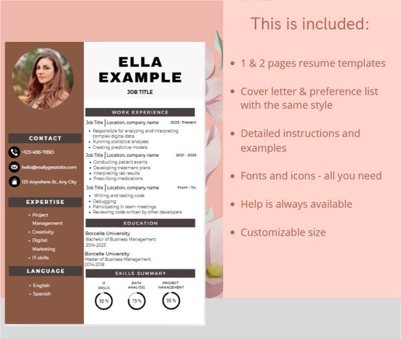 Minimalist Resume Template - Etsy