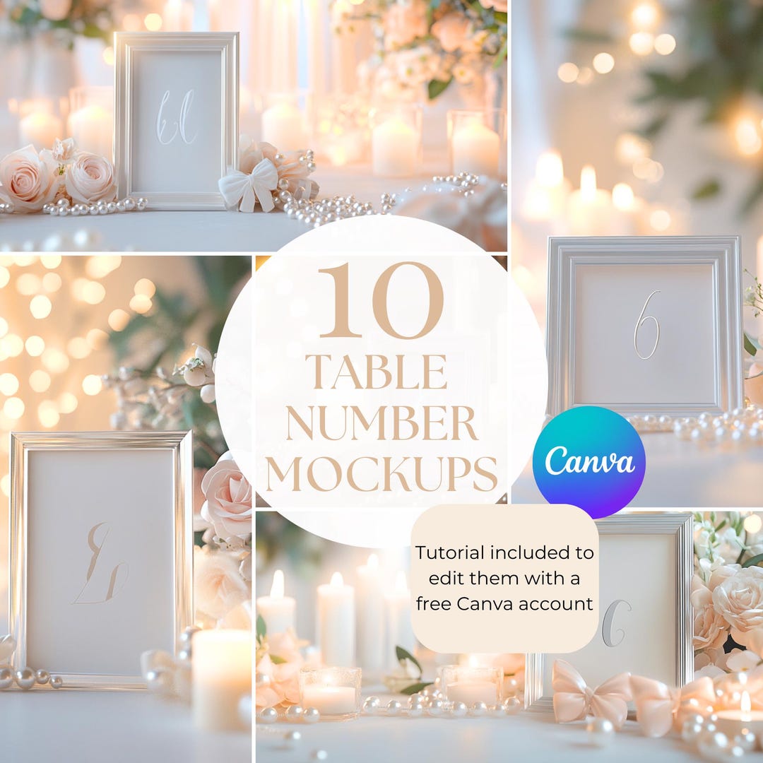 Wedding Table Numbers Frame Mockup Wedding Sign Mockup Table Number ...
