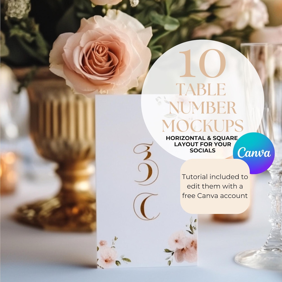 Wedding Table Numbers Frame Mockup Wedding Sign Mockup Table Number ...