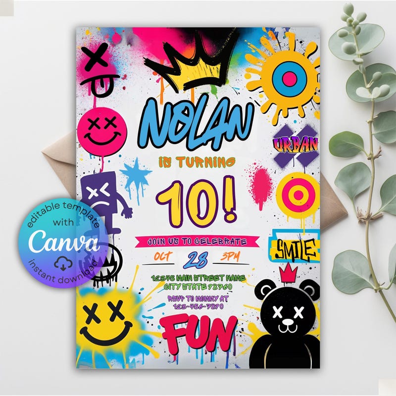 Street Graffiti Invitation - Etsy UK