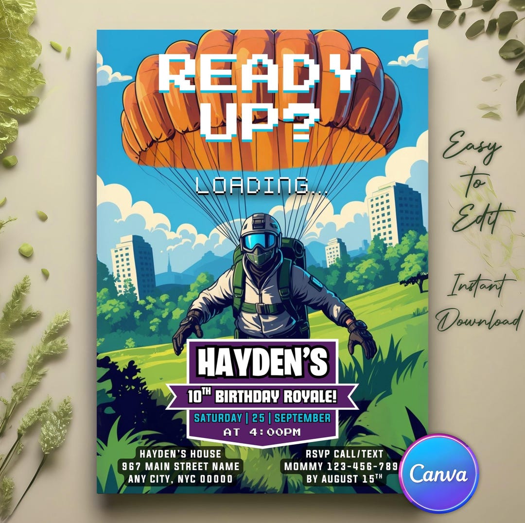 Bruh You In? Epic Birthday Royale Invitation, Bruh Birthday Invitation ...