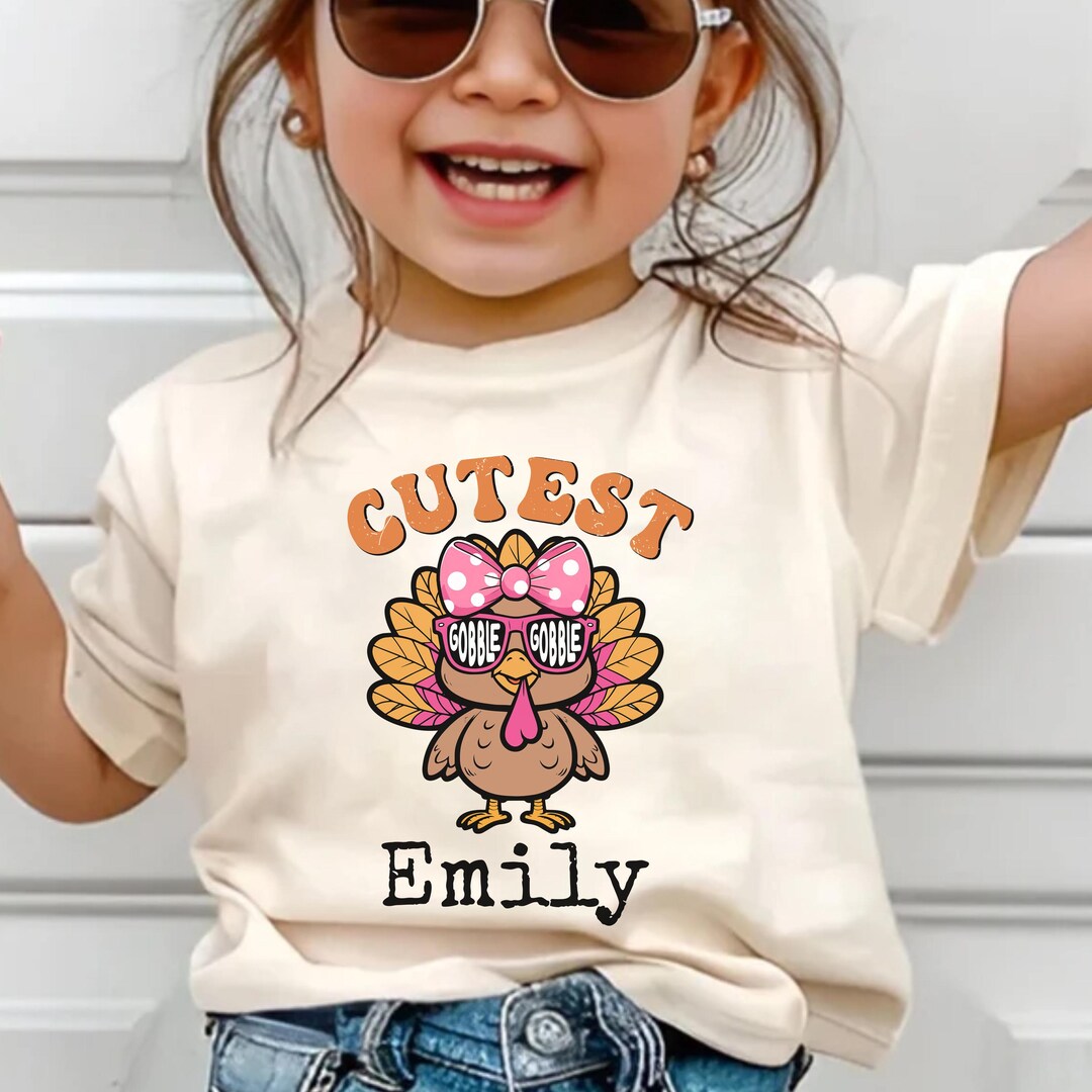 Coolest Turkey Girl T-shirt, Kids Thanksgiving Tee, Funny Toddler Fall ...
