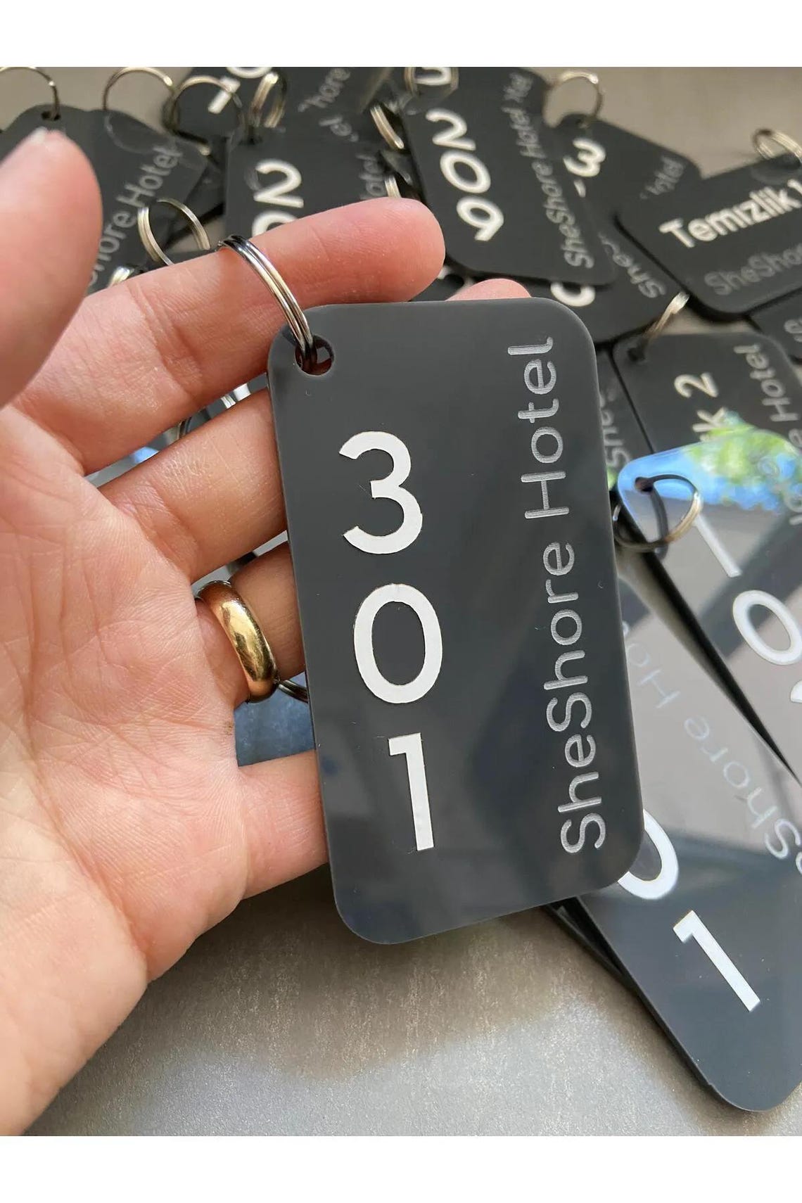 Custom Acrylic Hotel Keychain - Personalized Key Tag for Hotels ...