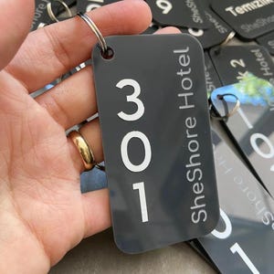 Custom Acrylic Hotel Keychain - Personalized Key Tag for Hotels ...