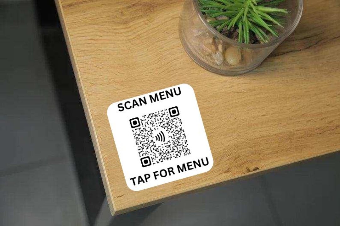 Custom QR Code Sign: UV Printed Plastic for Restaurant, Bar, Hotel - Etsy