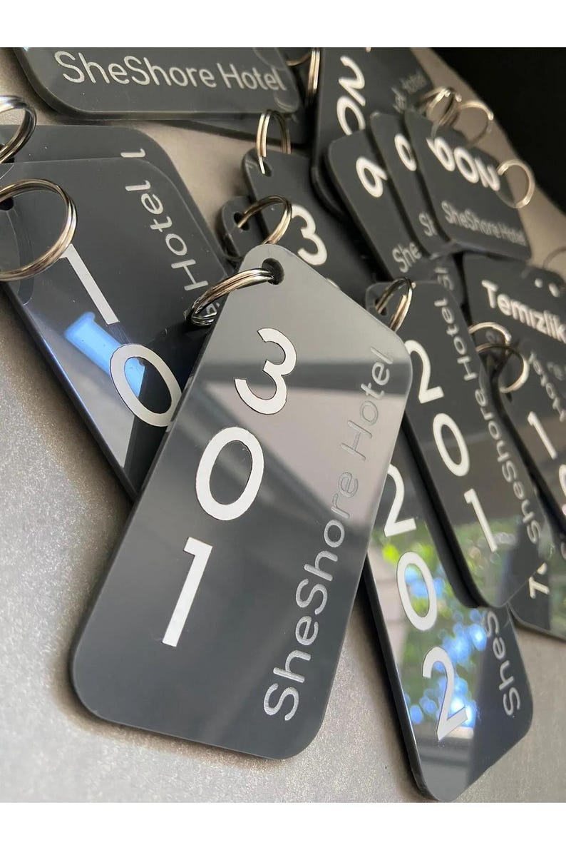 Custom Acrylic Hotel Keychain - Personalized Key Tag for Hotels ...