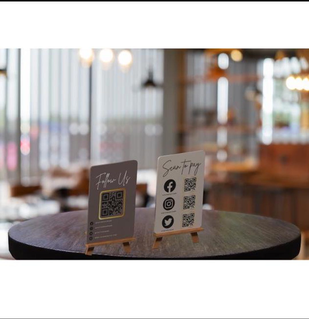 Custom Multi QR Code Business Sign Payment & Social Media Sign With ...