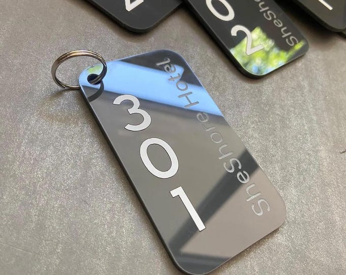 Custom Acrylic Hotel Keychain - Personalized Key Tag for Hotels ...