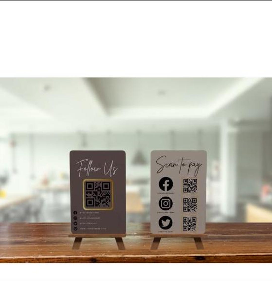 Custom Multi QR Code Business Sign | Payment & Social Media Sign With ...