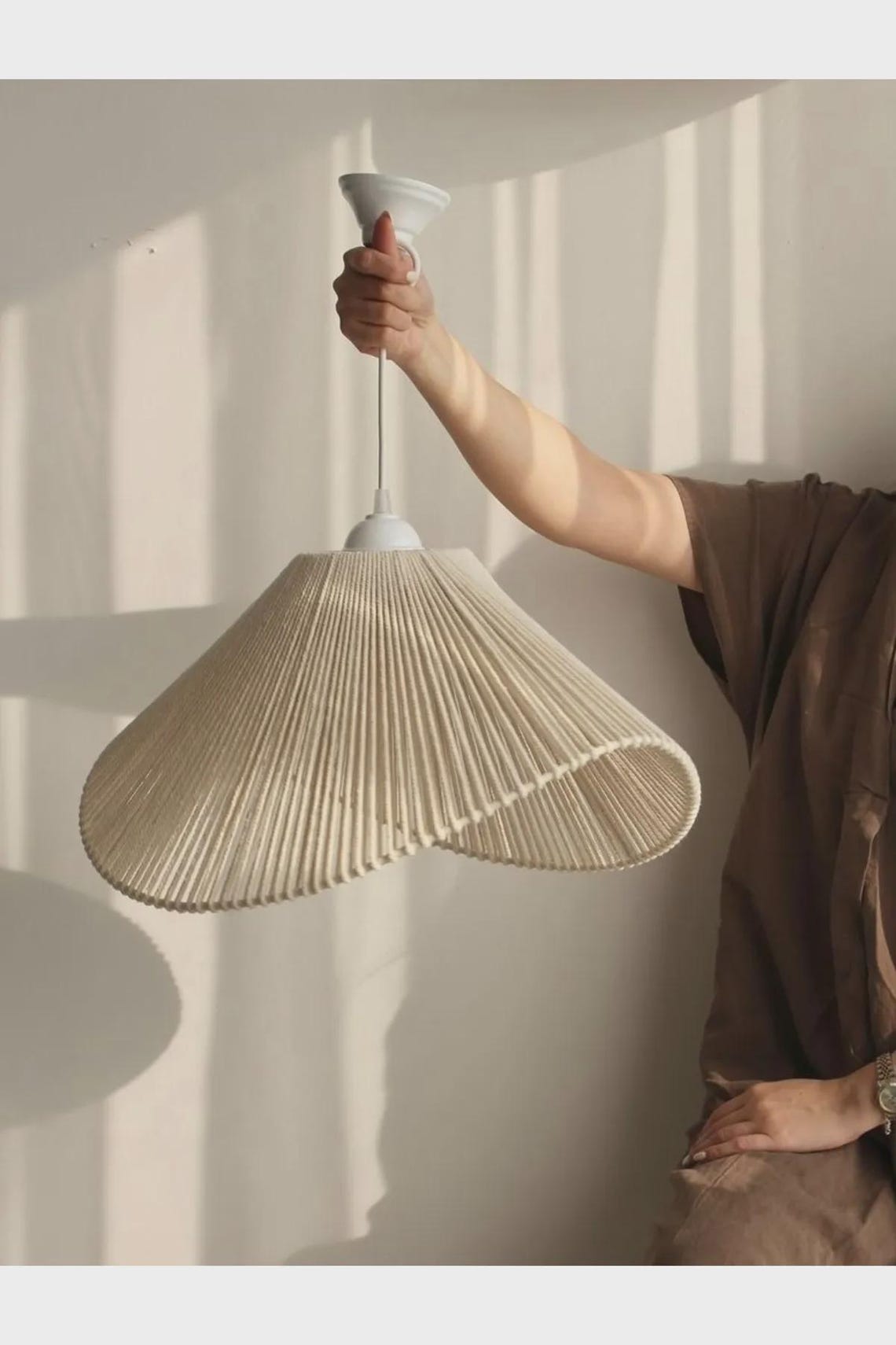 Boho Woven Ceiling Lamp, Scandinavian Style,handmade Ceiling Lamp,boho ...