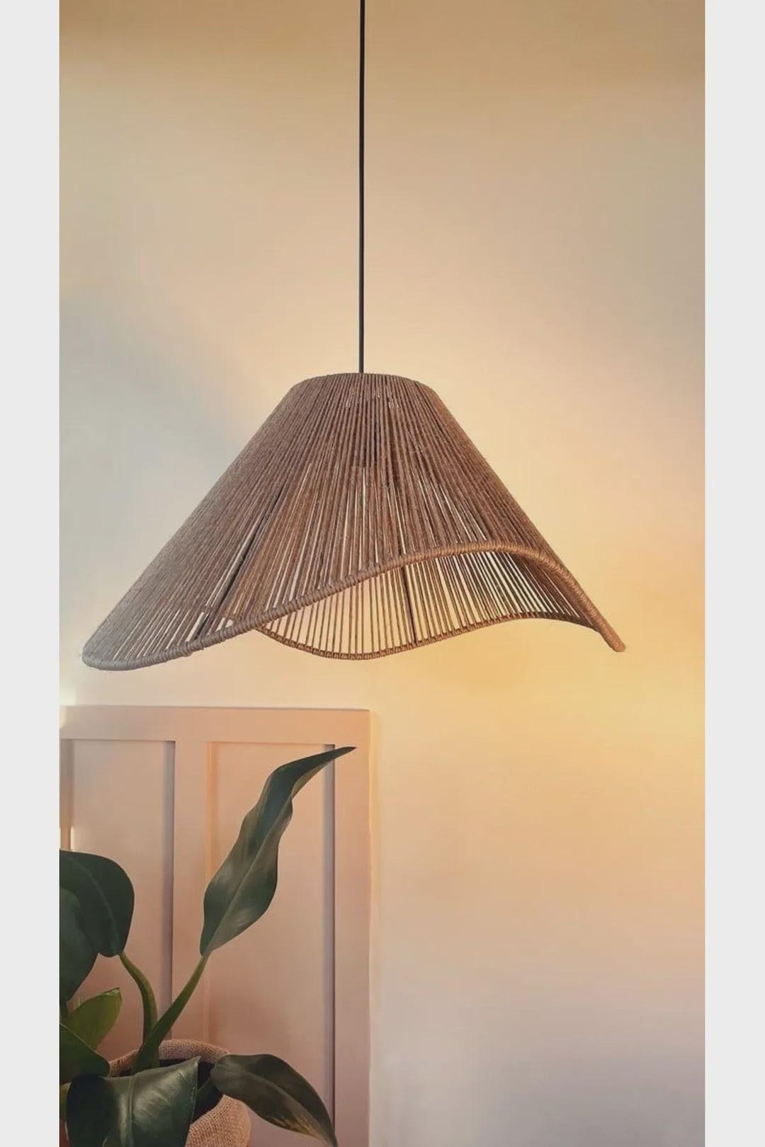 Boho Woven Ceiling Lamp, Scandinavian Style,handmade Ceiling Lamp,boho ...