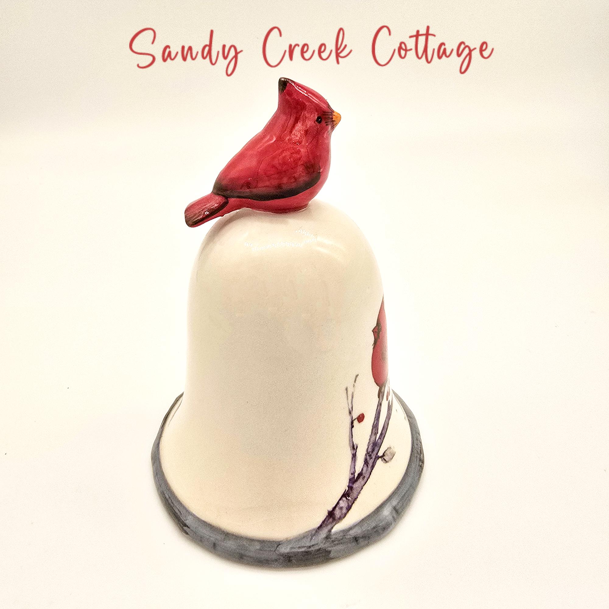 Vintage Red Cardinal Bird Bells, Hand Painted CARDINAL Porcelain ...