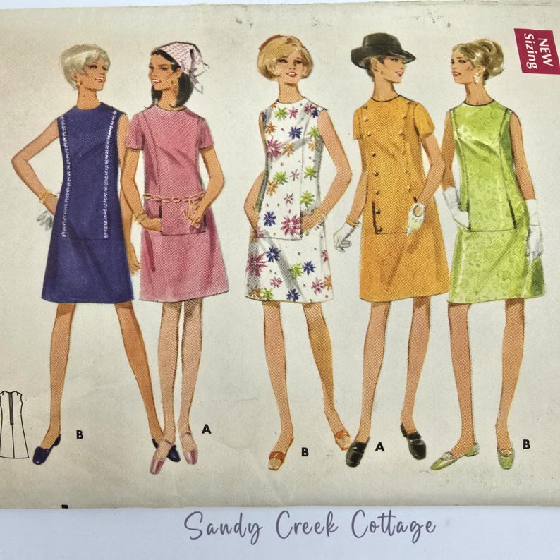 Vintage Butterick 4793 Sewing Pattern - 1960s Semi-fitted A-line Dress ...