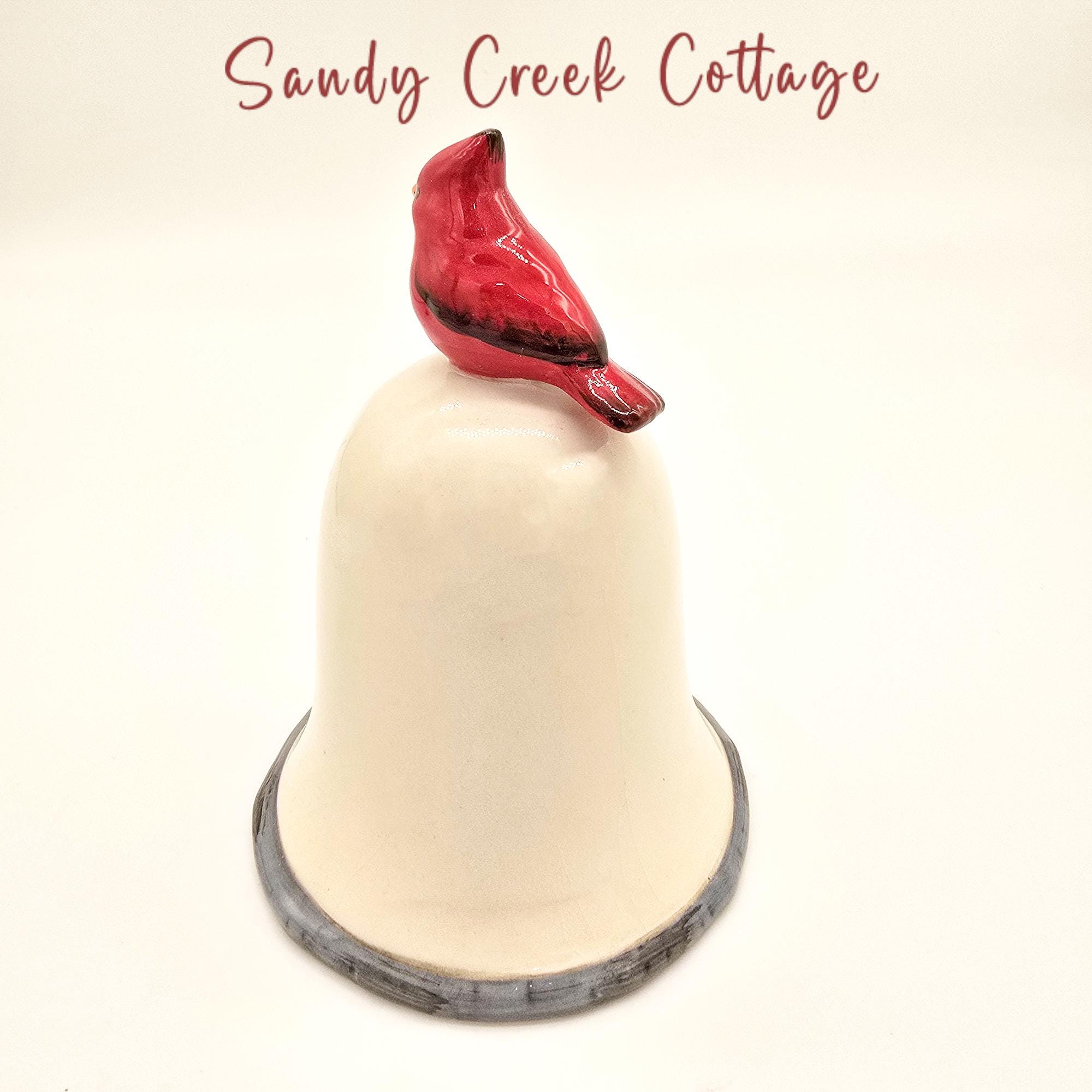 Vintage Red Cardinal Bird Bells, Hand Painted CARDINAL Porcelain ...