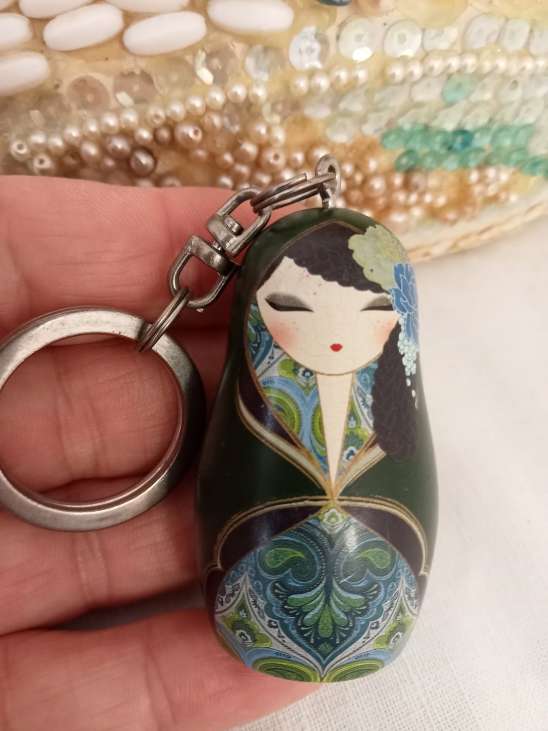 Wooden Babushka Doll, Craft Supplies, Kitsch Keyring, Little Dolls - Etsy