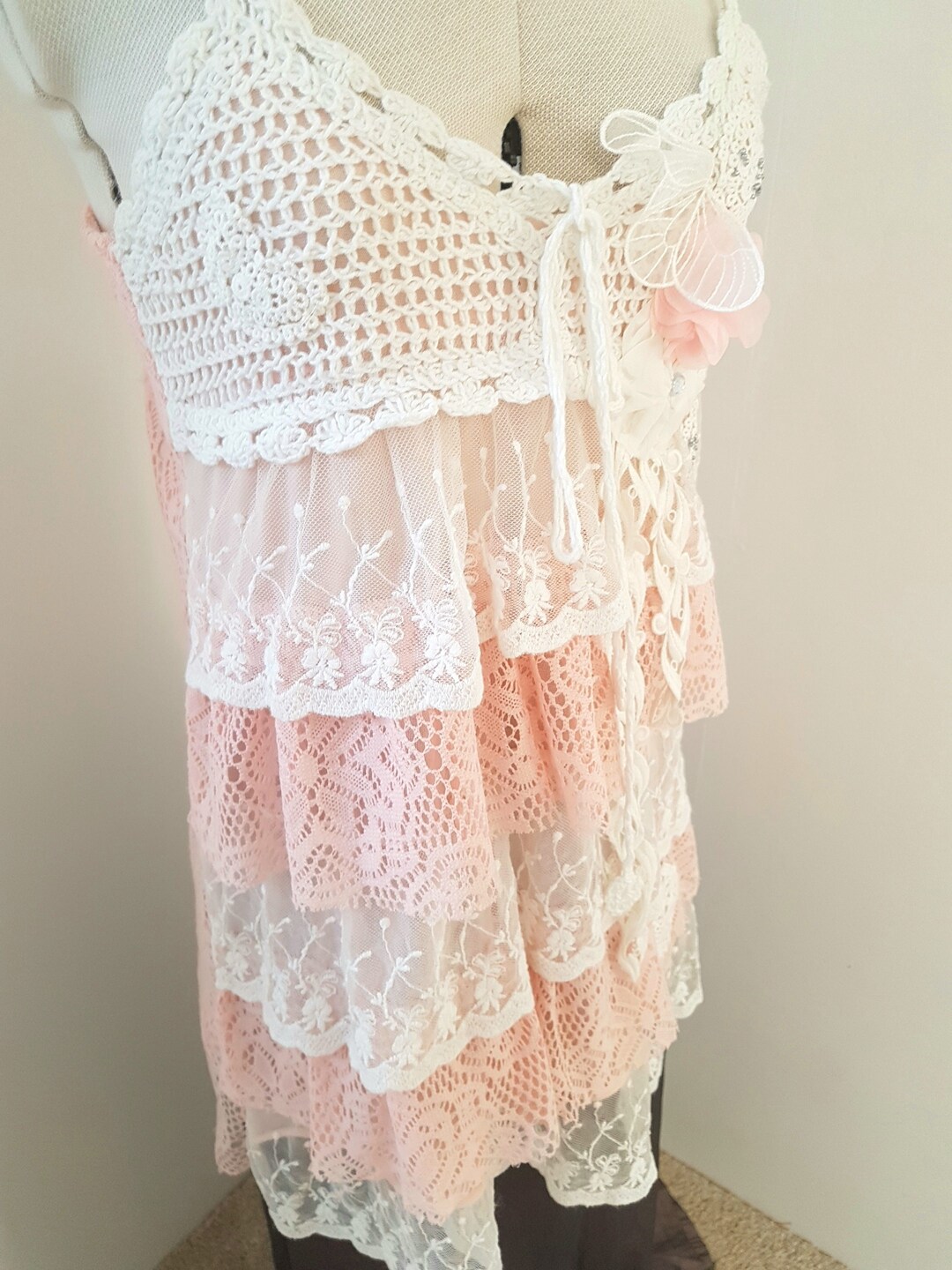 Handmade Lace Top Vintage Flowers Long Lace Layered Cami - Etsy