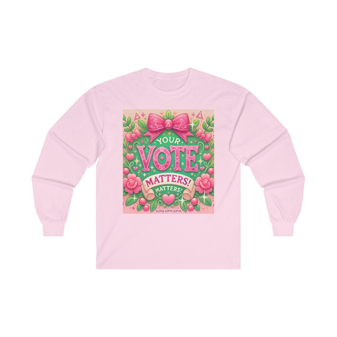 Alpha Kappa Alpha Voting Kamala Harris Long Sleeve Tee, Unisex Cotton ...