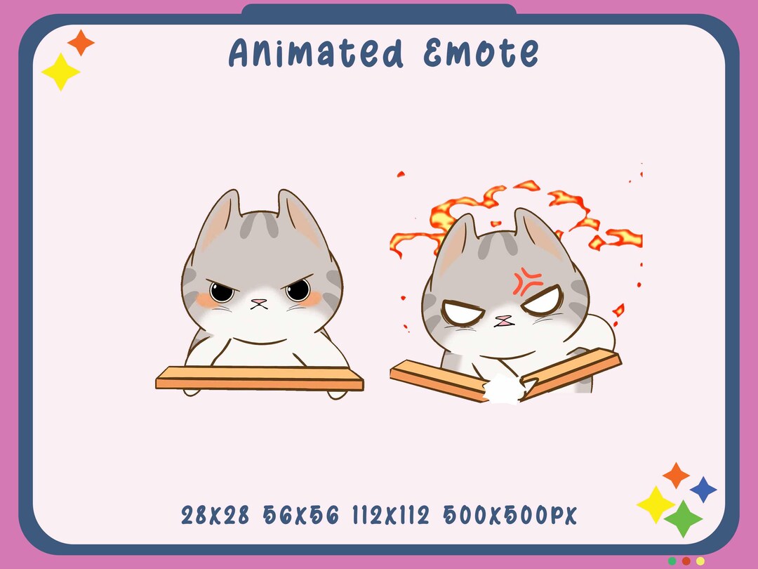Angry Cat Break Table Animated Twitch Youtube Kick Discord Emote, Cat ...