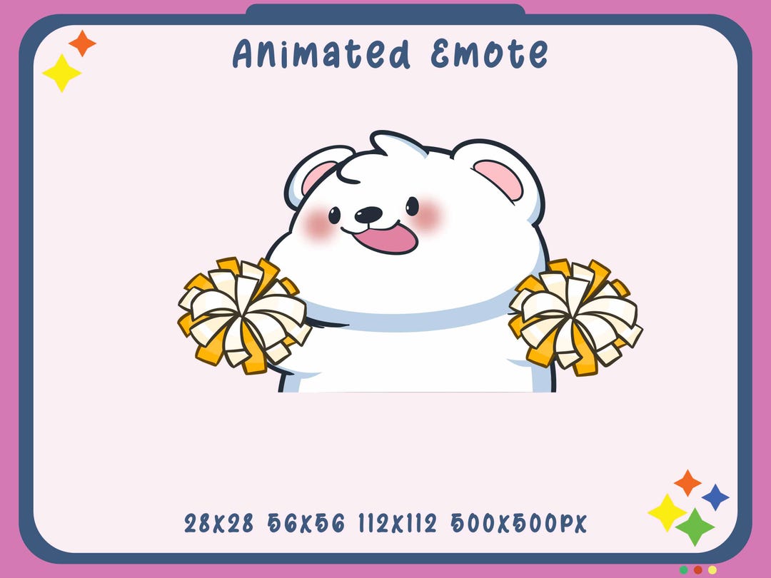 Cheerleading Bear Animated Emote: Twitch, Youtube, Discord (digital ...