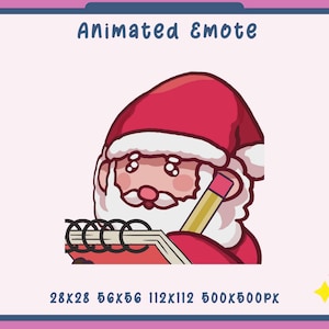 Santa Claus Noting Animated Twitch Youtube Kick Discord Emote, Mr Santa ...