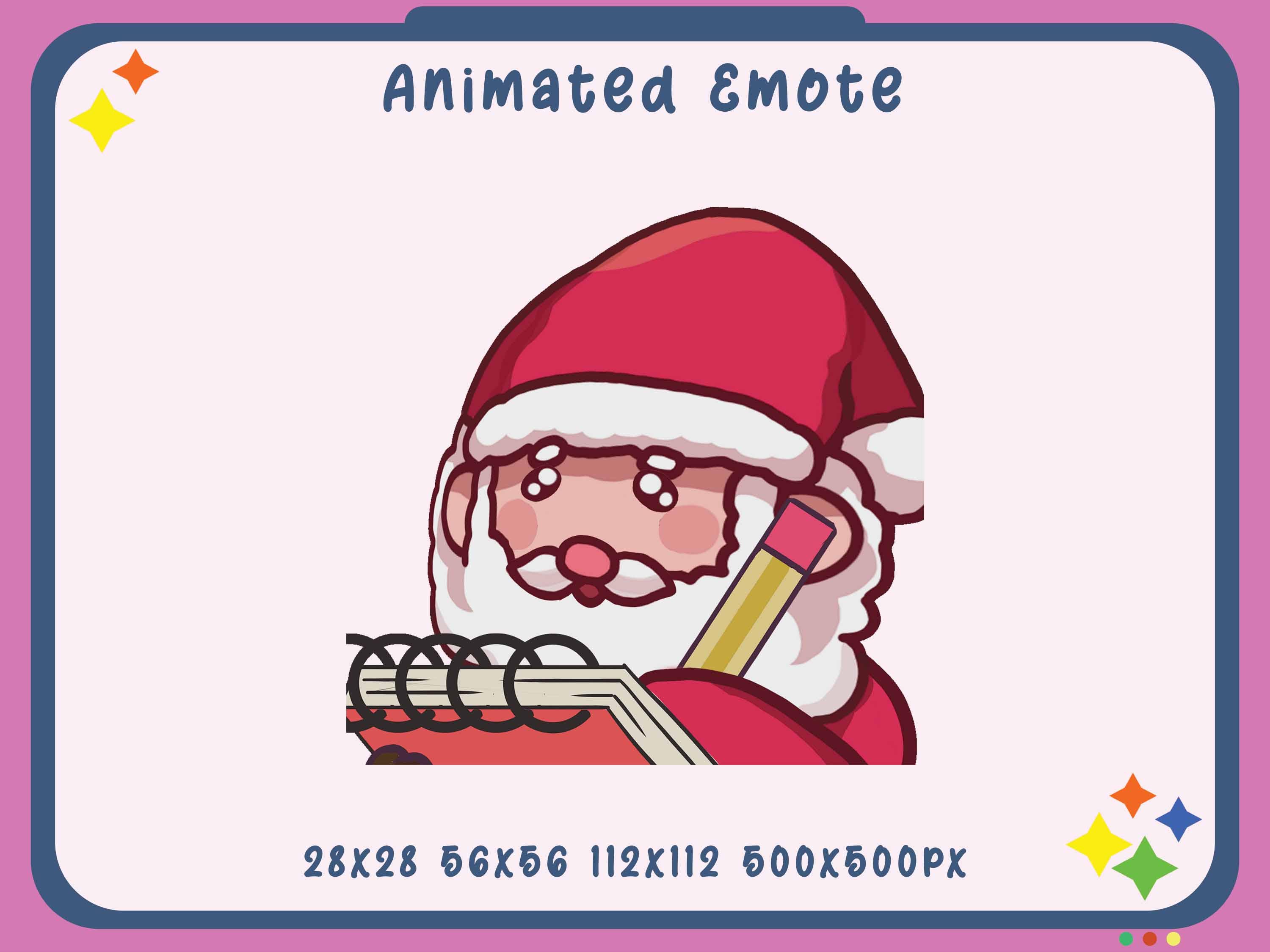 Santa Claus Noting Animated Twitch Youtube Kick Discord Emote, Mr Santa ...