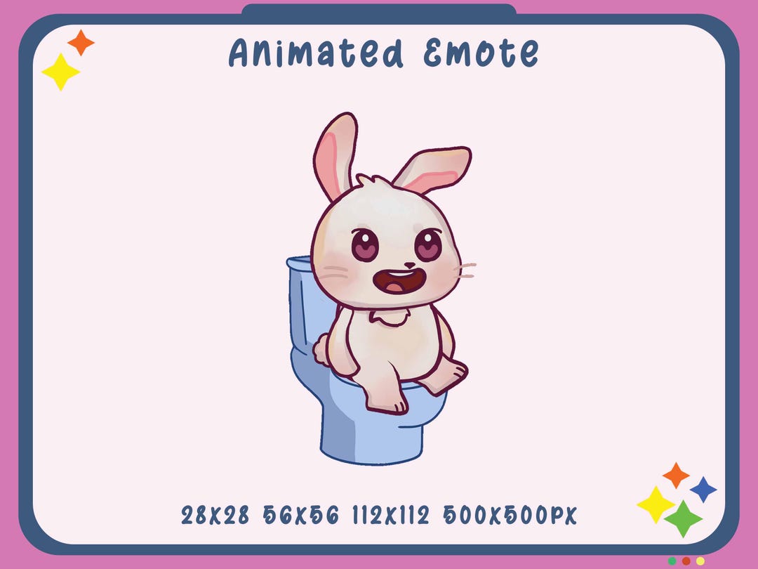 Rabbit Toilet Animated Emote, Pooping Bunny Emoji (digital Download ...