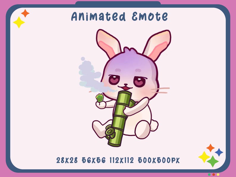 Rabbit Smoke Bamboo Weed Smoking Twitch Youtube Kick Discord Emote ...