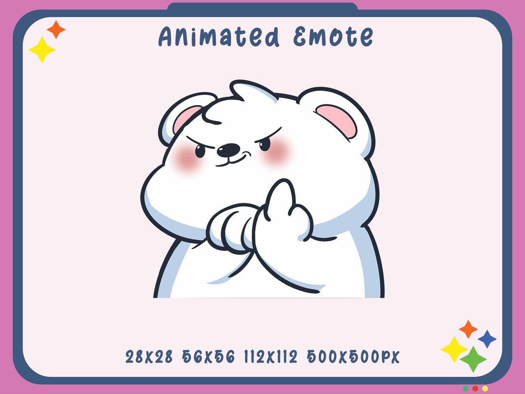 Funny Middle Finger Bear Animated Emote: Twitch, Youtube, Discord ...