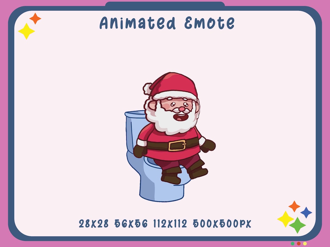 Santa Claus Toilet Pooping Animated Twitch Youtube Kick Discord Emote ...