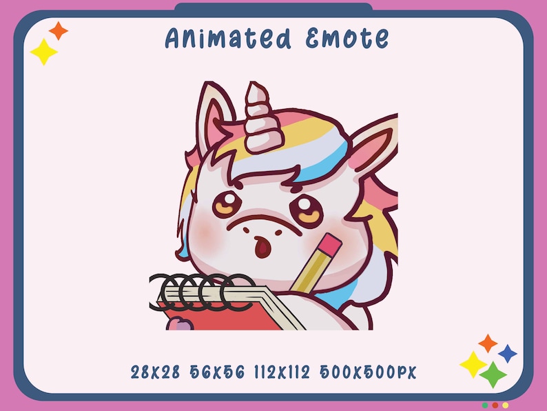 Unicorn Noting Animated Twitch Youtube Kick Discord Emote, Unicorn ...