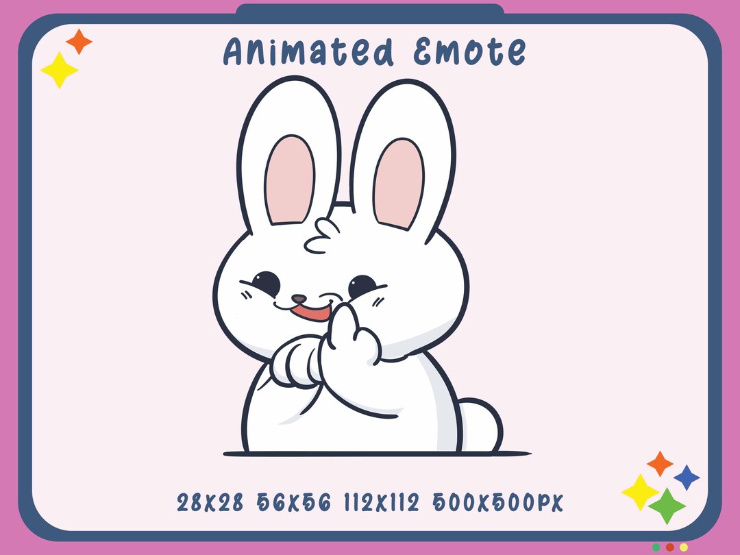 Funny White Bunny Turn up Middle Finger Twitch Youtube Kick Discord ...