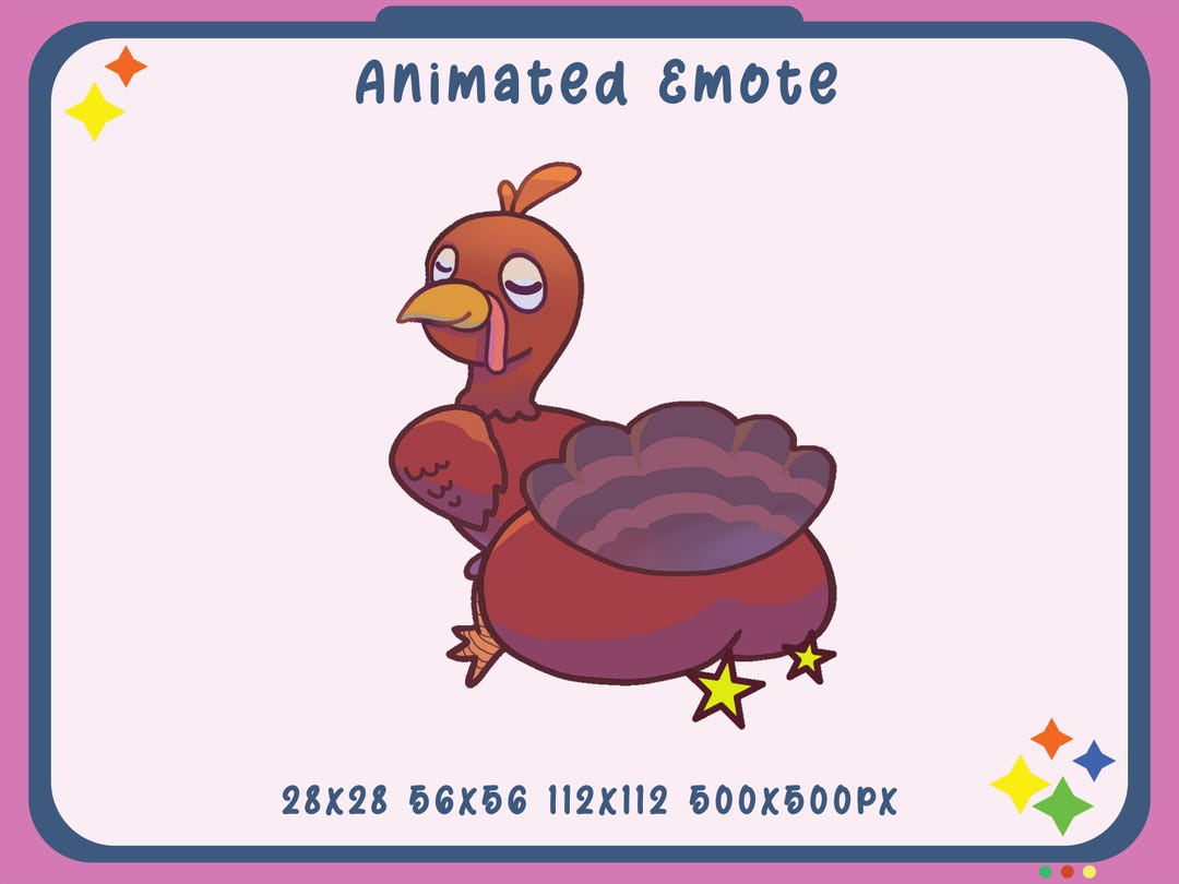 Turkey Twerk Ass Animated Twitch Youtube Kick Discord Emote, Thanksgiving Stream Twerk Emoji ...