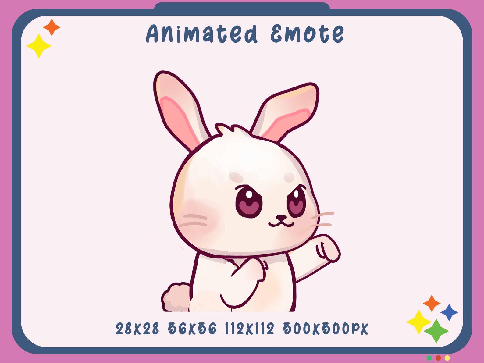 Rabbit Punching Animated Twitch Youtube Kick Discord Emote, Cute Punching Emoji, Rabbit Cold ...
