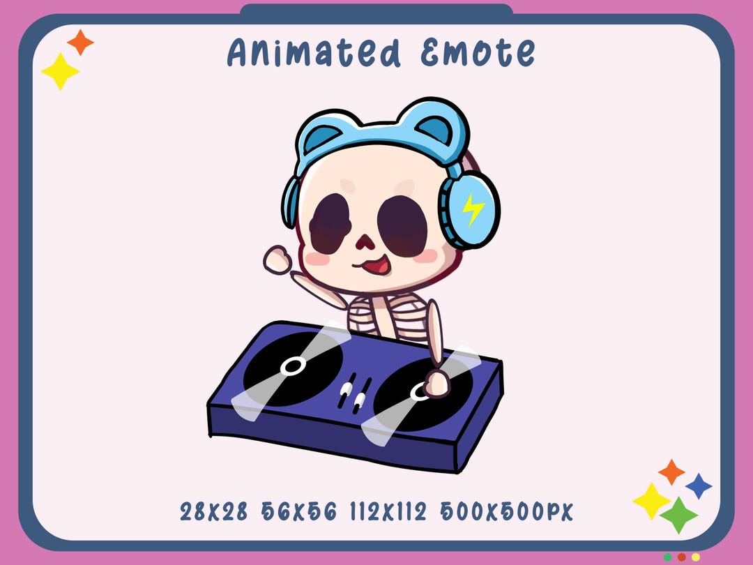 Skeleton DJ Animated Emote: Twitch, Youtube, Discord, Kick (digital ...