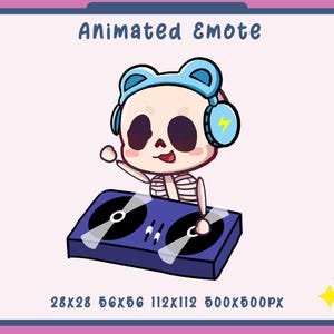 Skeleton DJ Animated Emote: Twitch, Youtube, Discord, Kick (digital ...