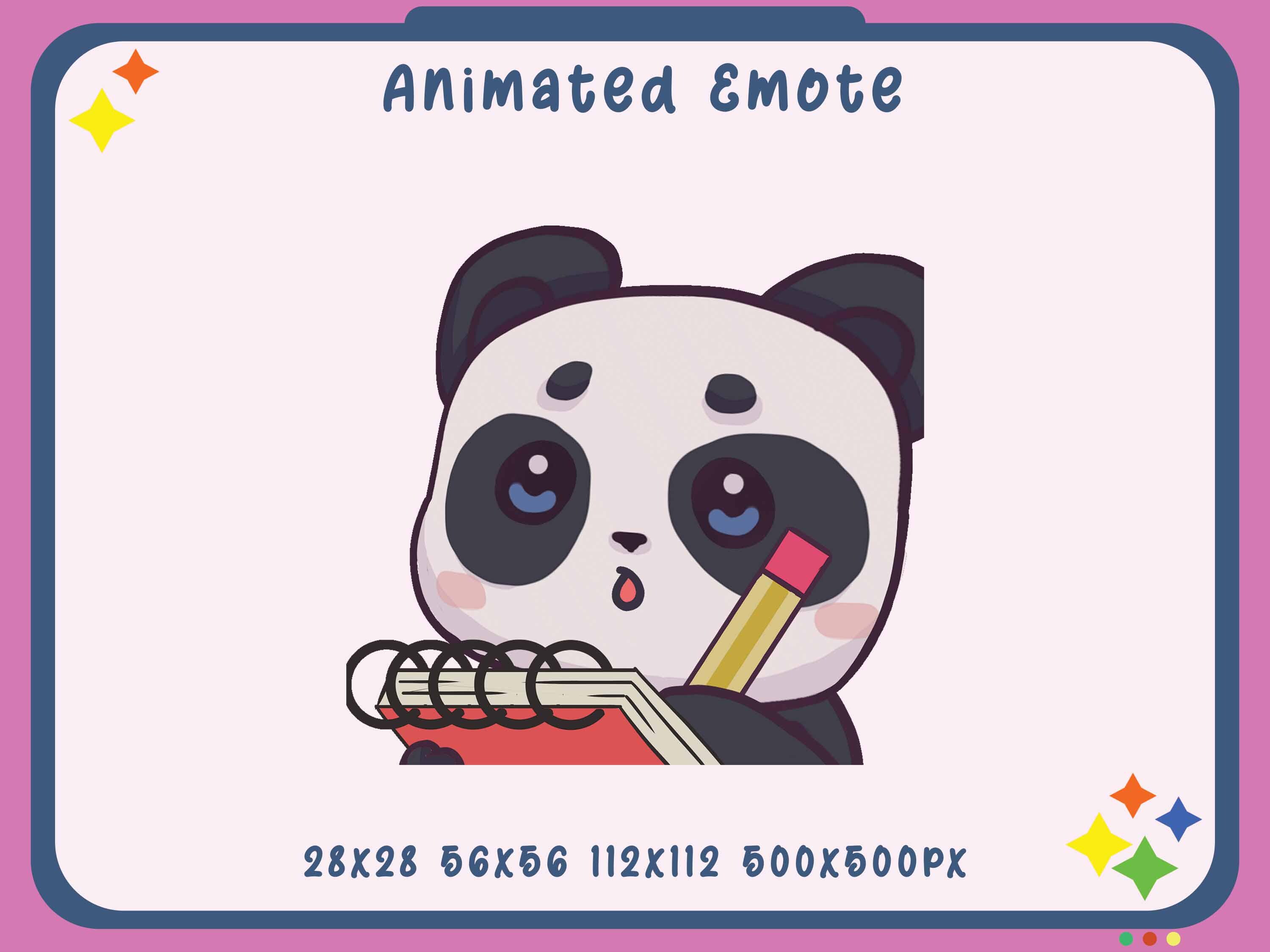 Panda Noting Animated Twitch Youtube Kick Discord Emote, Panda Write ...