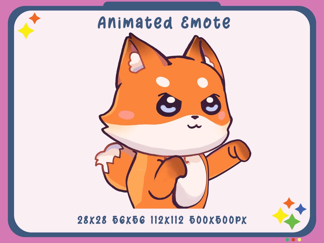 Animated Punching Fox Emote: Twitch, Youtube, Discord (digital Download ...