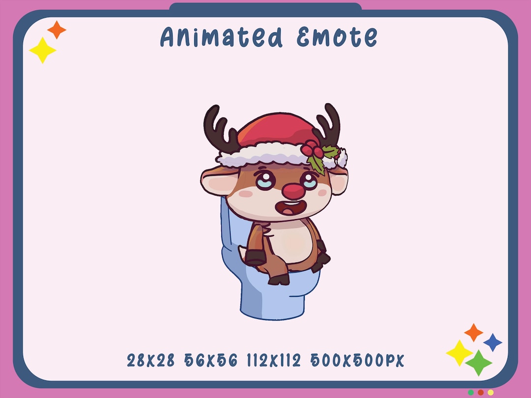 Reindeer Toilet Pooping Animated Twitch Youtube Kick Discord Emote ...