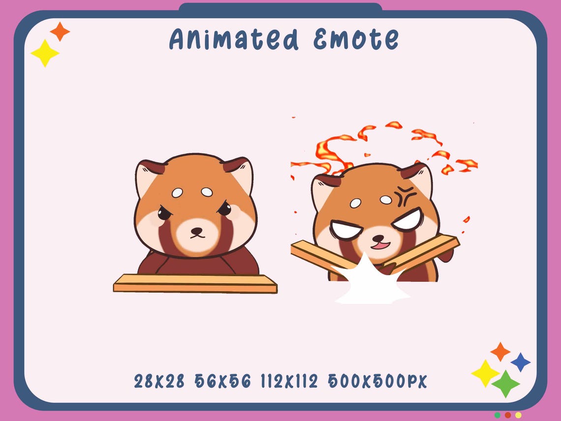 Angry Red Panda Breaking Table Animated Emote (digital Download) - Etsy