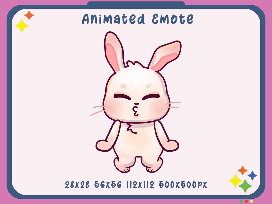 Rabbit Shake Animated Twitch Youtube Kick Discord Emote, Rabbit Cute ...