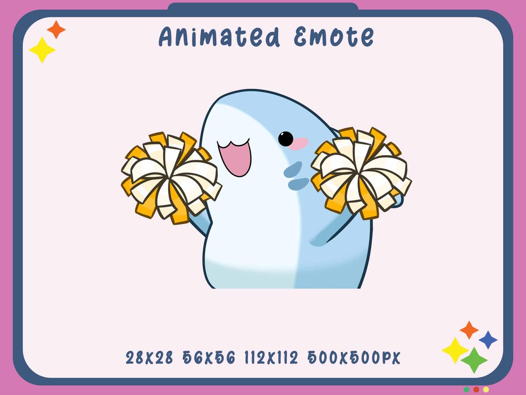 Blue Shark Cheerleading Twitch Youtube Kick Discord Emote, Cheerleading ...