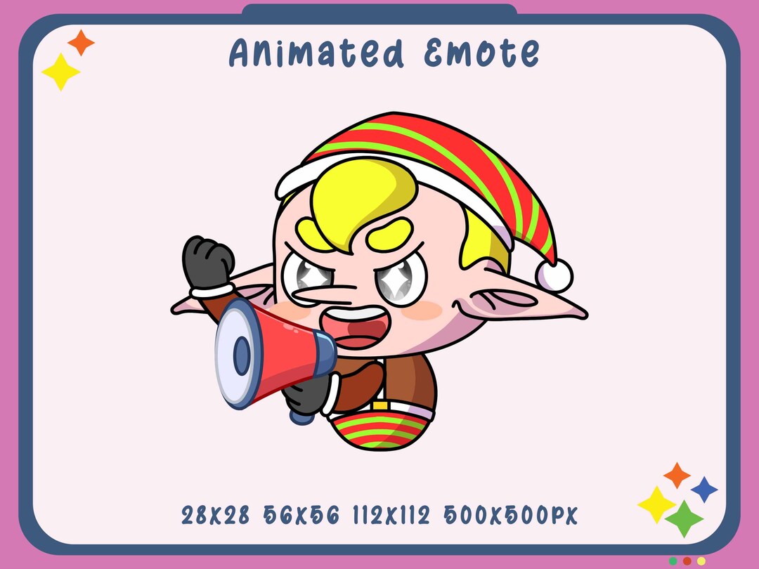 Elf Speaker Animated Twitch Youtube Kick Discord Emote, Elf Rage Xmas ...