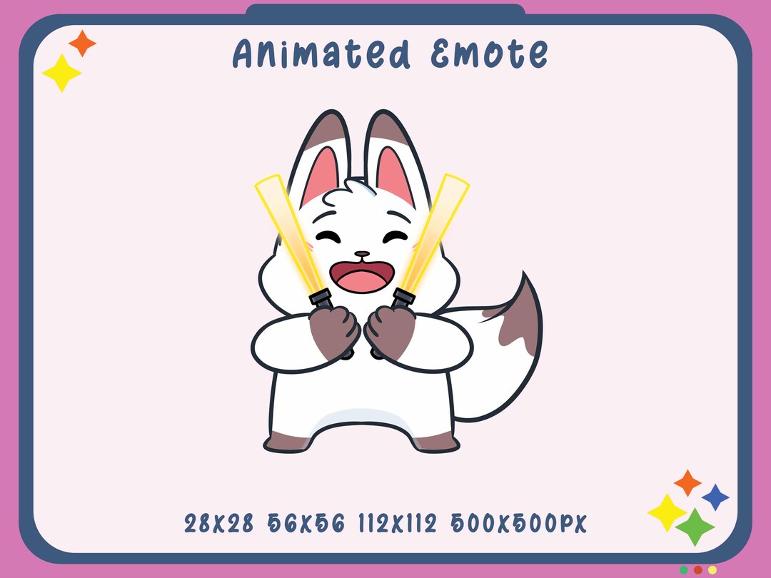 Fox Lightstick Dance Twitch Youtube Kick Discord Emote, Light Stick Fox ...