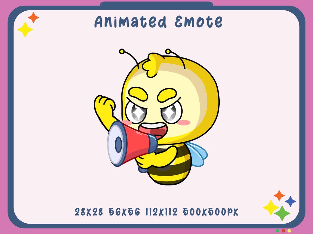 Bee Loud Speaker Animated Twitch Youtube Kick Discord Emote, Bee Rage ...