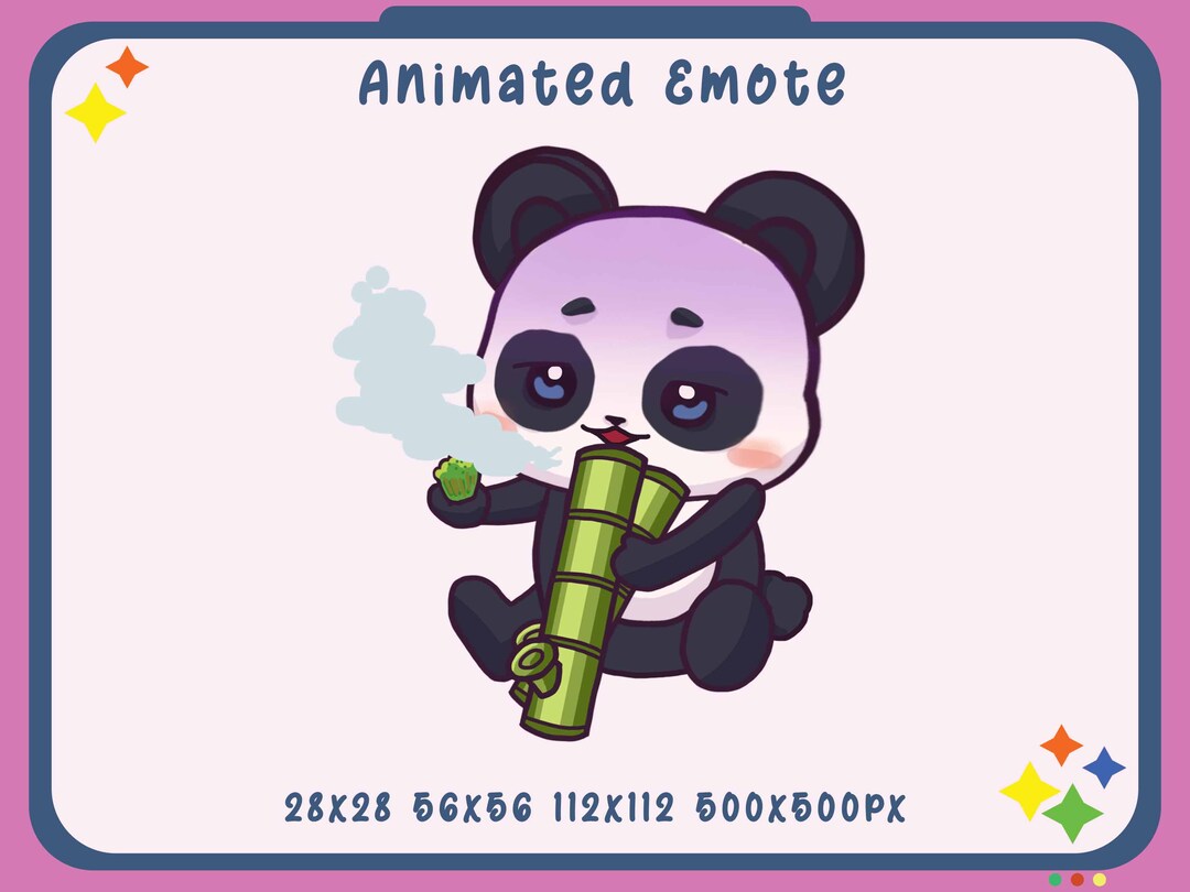 Panda Smoke Bamboo Weed Smoking Twitch Youtube Kick Discord Emote ...