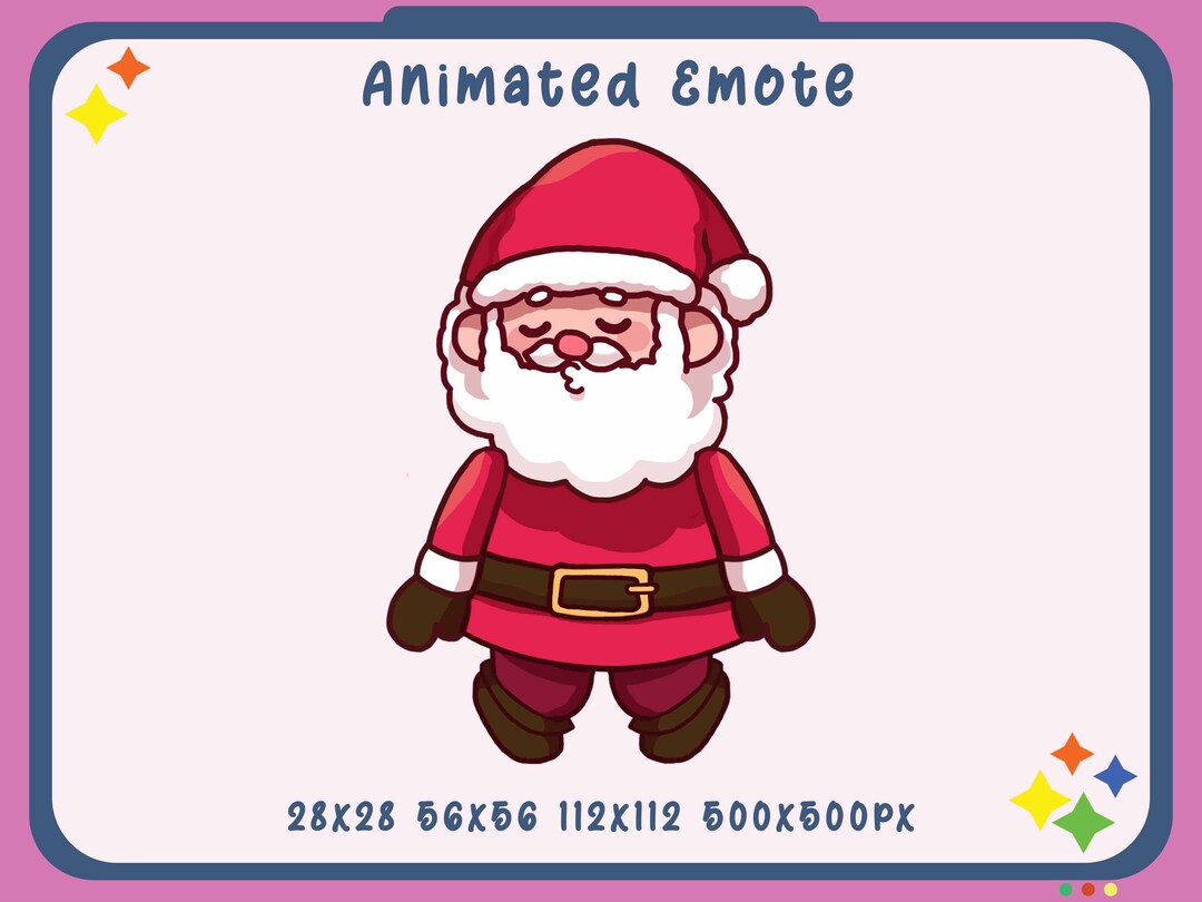 Santa Shake Animated Twitch Youtube Kick Discord Emote, Mr Santa Cute ...