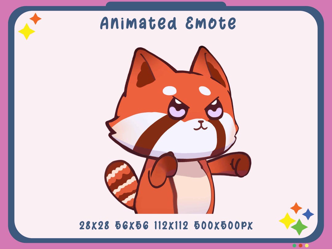 Red Panda Punching Animated Twitch Youtube Kick Discord Emote, Cute ...