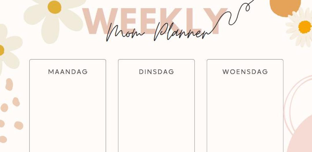Weekly Mom Planner & Menu Printable, Instant Download, Digital Planner ...