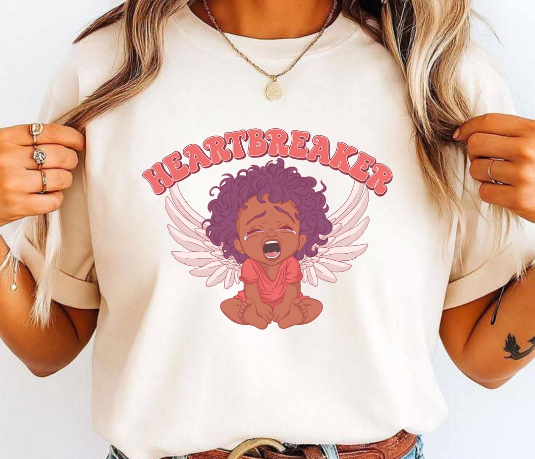 Heartbreaker Angel Graphic Tee - Comfort Colors Retro T-shirt - Etsy