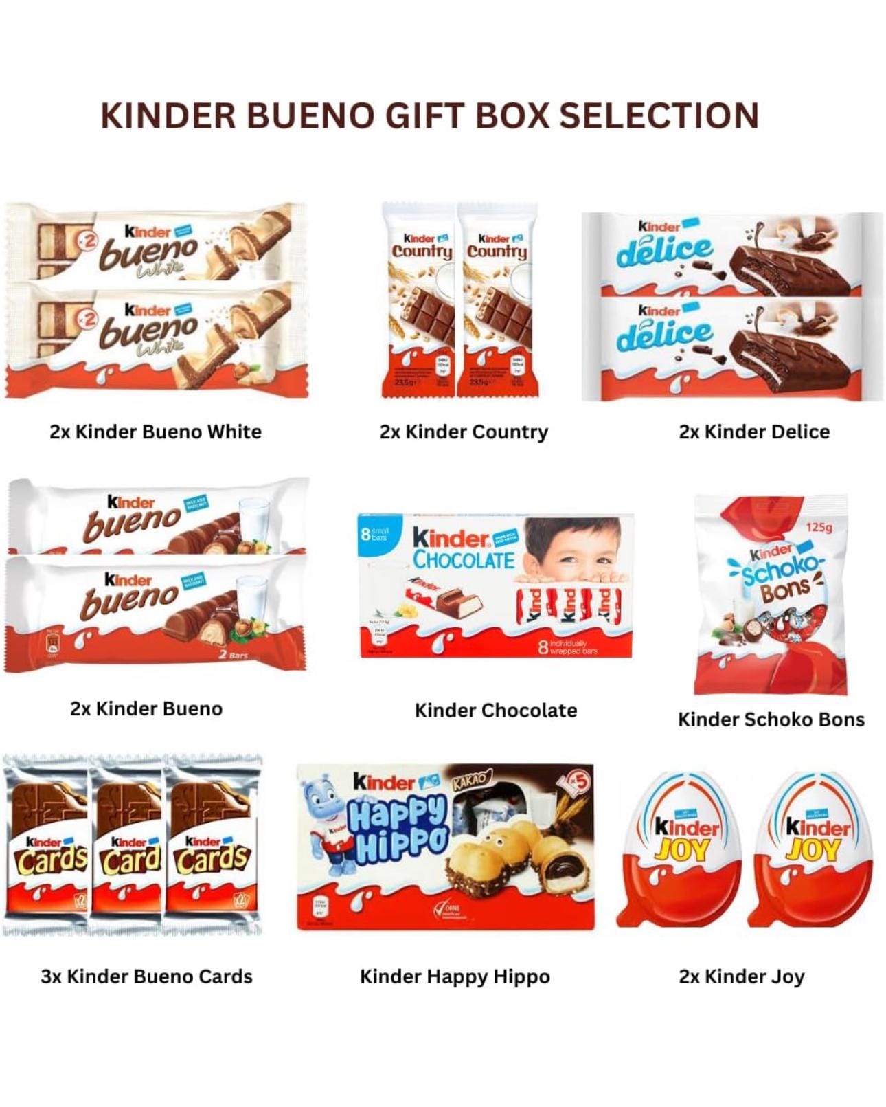 Kinder Bueno Chocolate Hamper Gift Box, Luxury Chocolate Selection ...